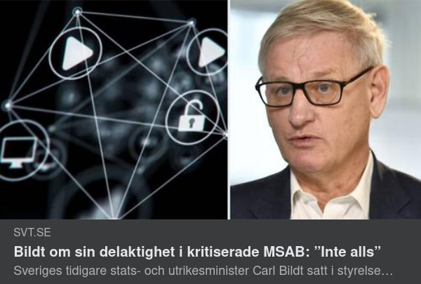 Bildt "Inte Alls" Delaktig - Carl Norberg - Palanthir