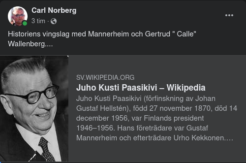 Johan Gustav Hellsten aka Juho Kusto Paasikivi - Carl Norberg - Palanthir