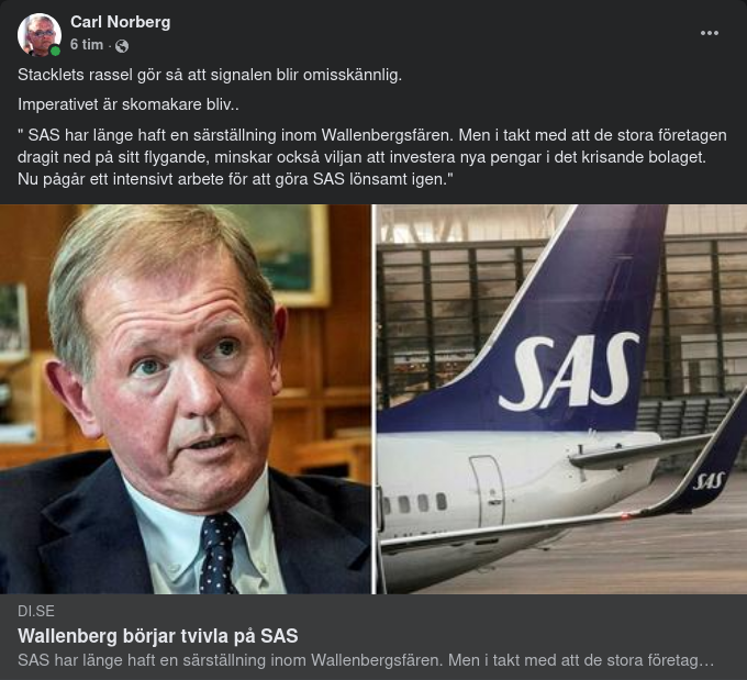 SAS-Tvivlande Wallenberg - Carl Norberg - Palanthir