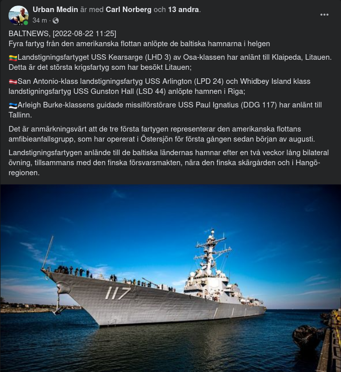 Amerikanskt Flottbesök I Baltiska Hamnar - Carl Norberg - Palanthir