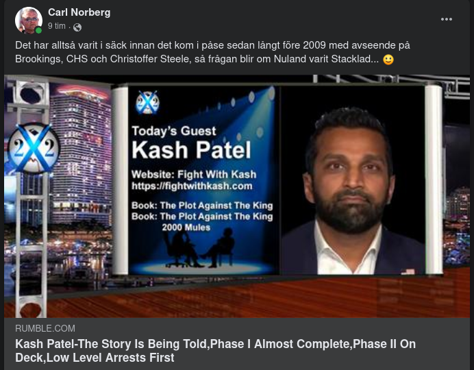 Kash Patel Hos X22 - Carl Norberg - Palanthir