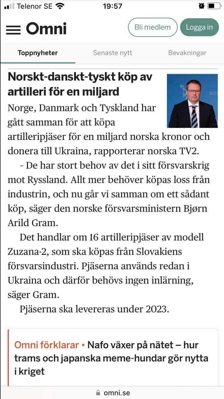 Artilleriköp För En Miljard Av Norge, Danmark & Tyskland Till Ukraina - Carl Norberg - Palanthir