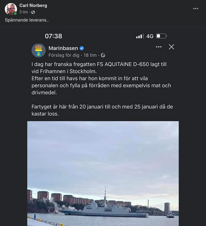 Fransk Fregatt I Frihamnen - Carl Norberg - Palanthir