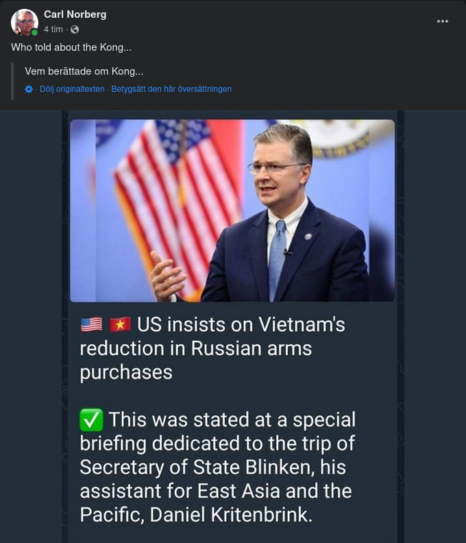 USA Insisterar Angående Vietnams Ryska Vapenköp - Carl Norberg - Palanthir
