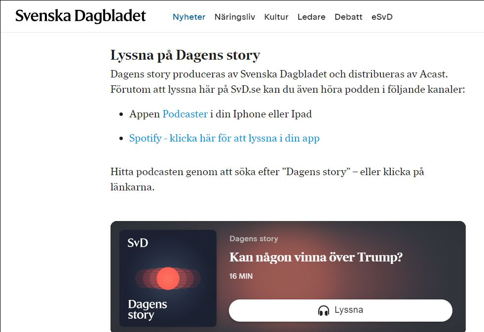 Dagens Story Från SvD - Carl Norberg - Palanthir
