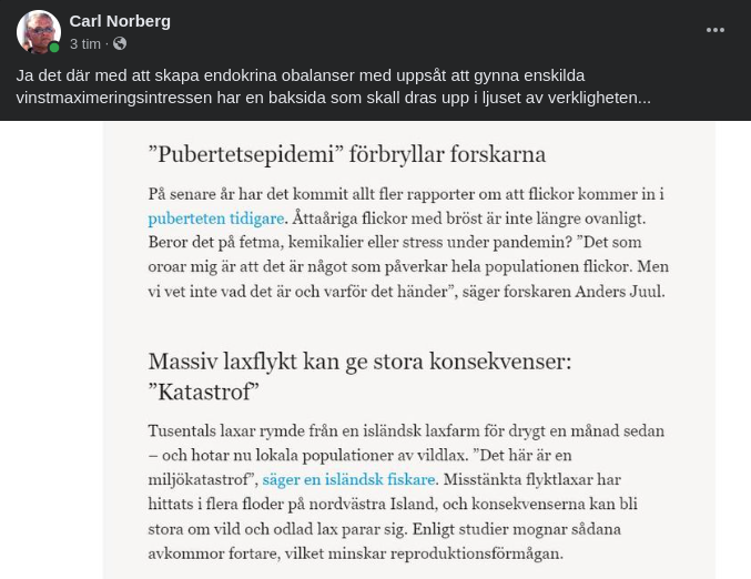 Forskarförbryllande Endokrina Obalanser - Carl Norberg - Palanthir