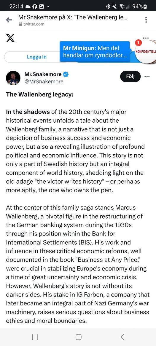 En Wallenberg-Berättelse - Carl Norberg - Palanthir