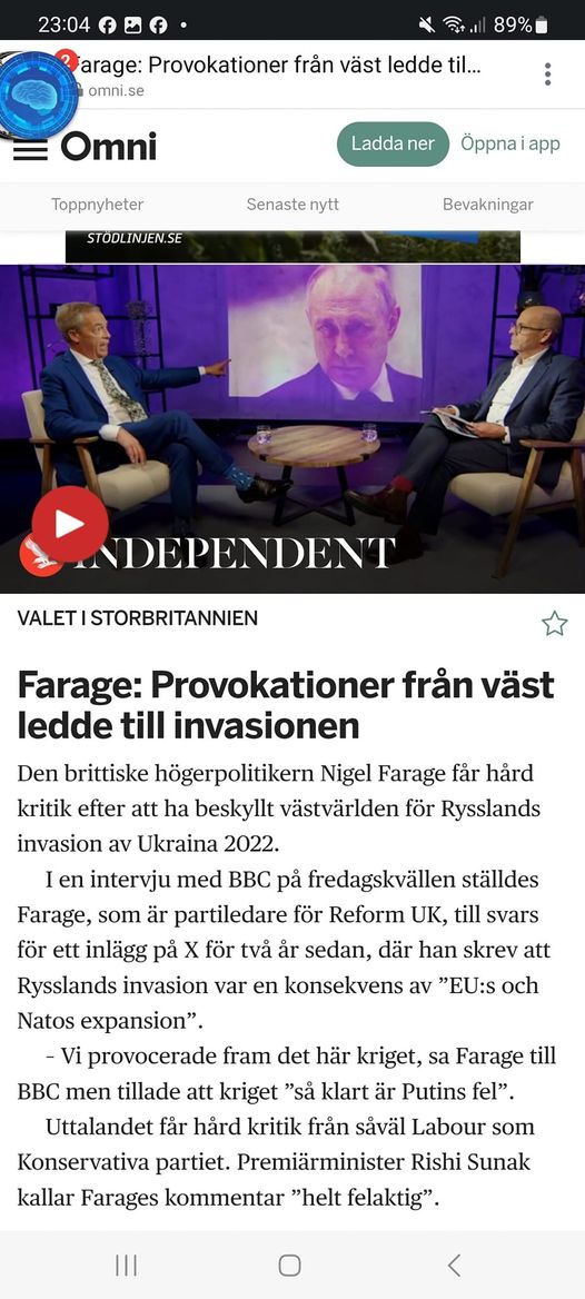 Farage Om Ukrainakriget - Carl Norberg - Palanthir