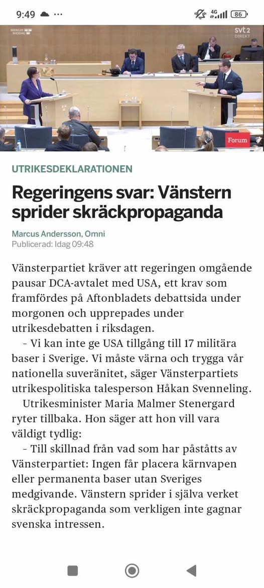 Regeringen & Vänstern Om DCA-Avtalet - Carl Norberg - Palanthir
