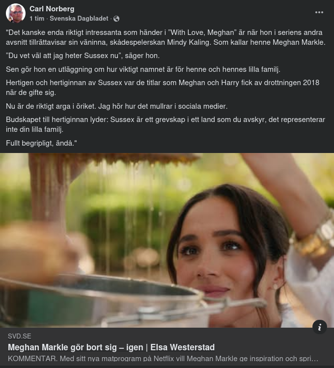 Öborna & Meghan Sussex I SvD - Carl Norberg - Palanthir